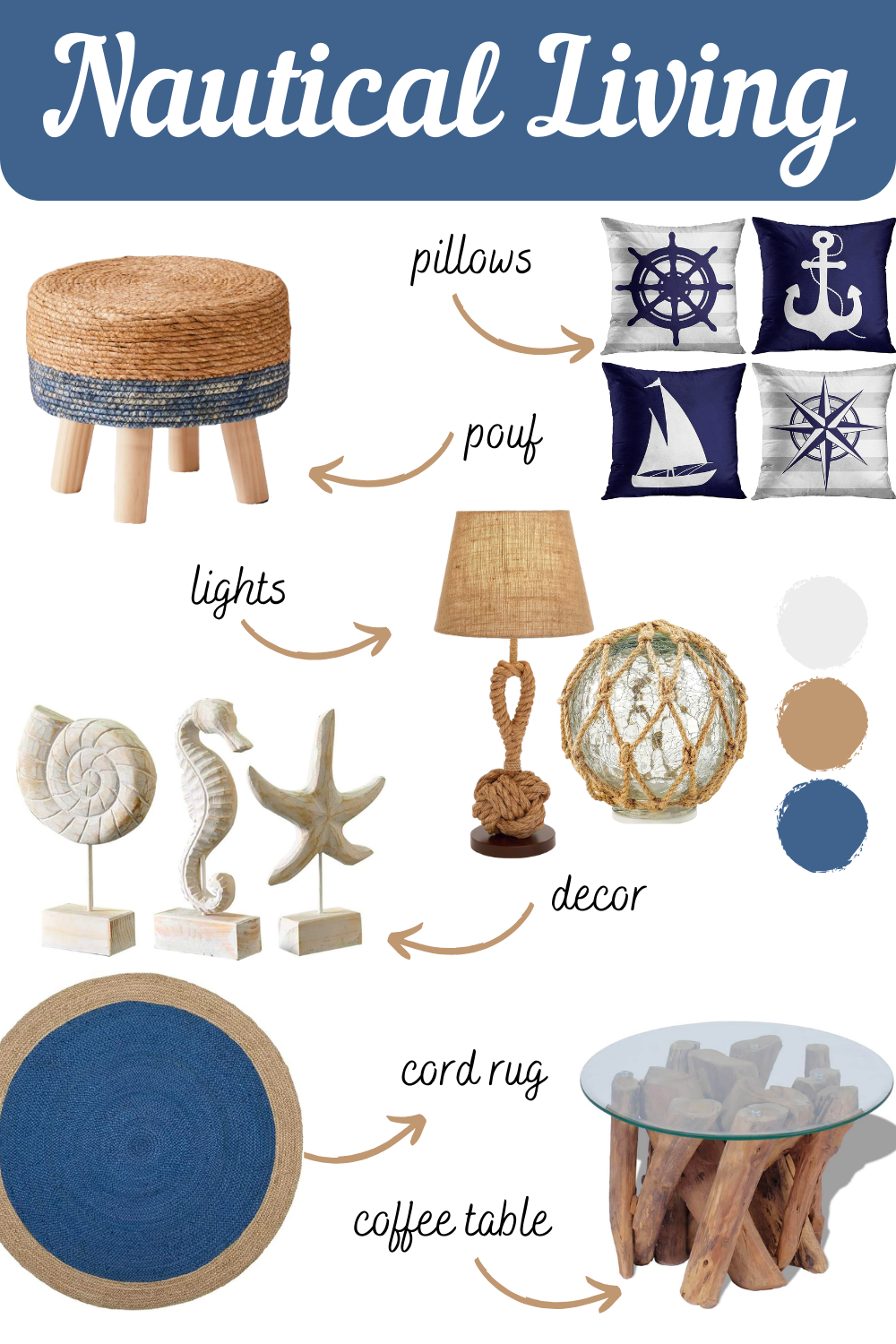Nautical Living Room: ideas for redecorating your space